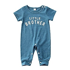 hwojjha Newborn Baby Boy Romper Clothe, Little Brother Romper Short Sleeve Jumpsuits One Piece Outfit (blue, 0-3 months)