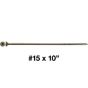 Jake Sales #15x10" Extra Long Bronze Star Wood Screw Torx/Star Drive Head - Multipurpose Torx/Star Drive Wood Screws - (1 Pound ~12 Screws)