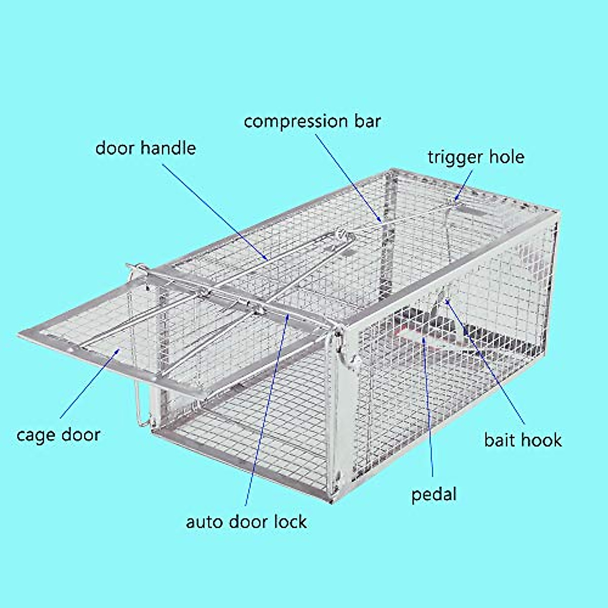 Chipmunk Trap Humane Live Cage Catch and Release Hamsters,Hook Design
