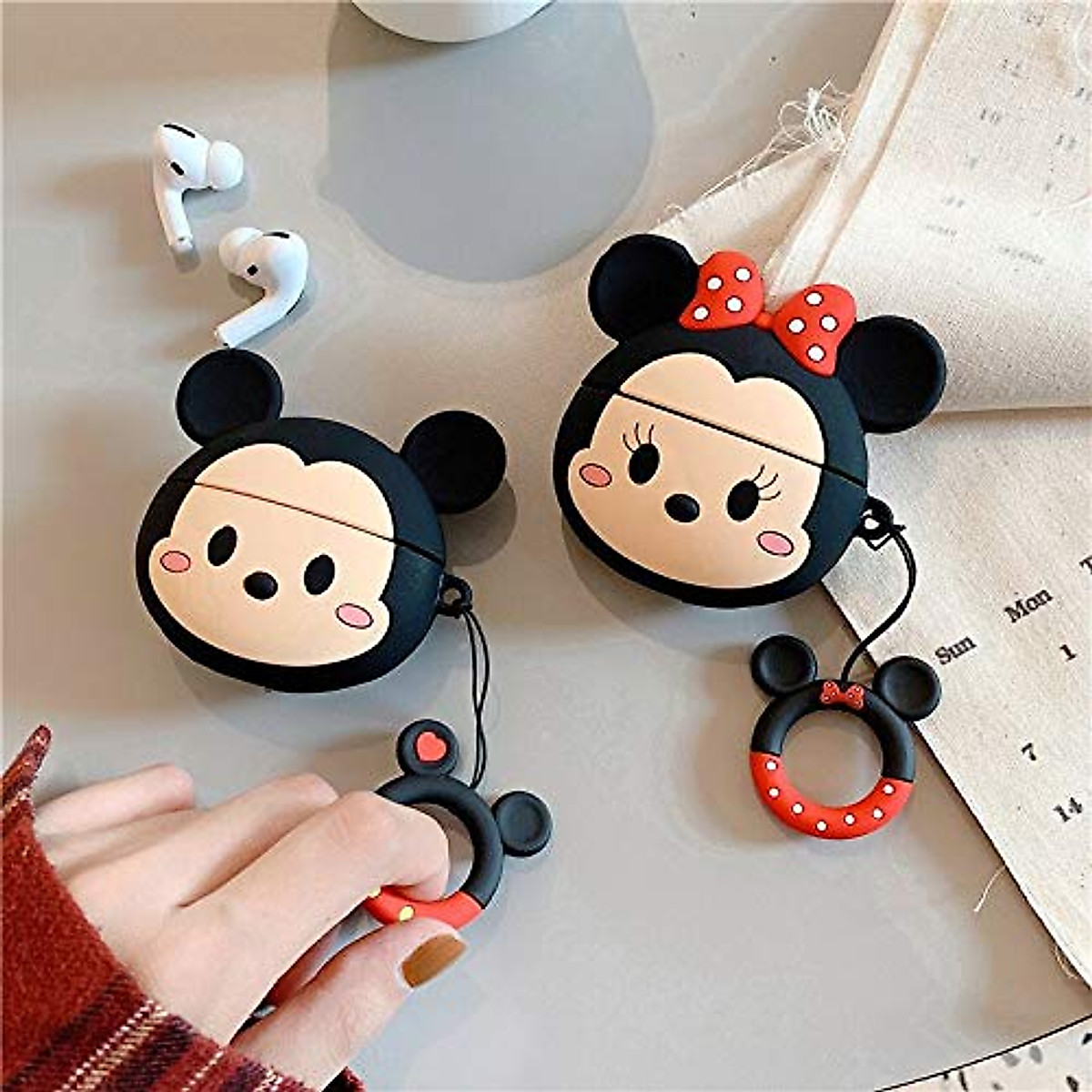 Cocomii 3D AirPods Pro Case - 3D Cartoon - Slim - Lightweight - Matte - Keychain Ring 3D Cartoon Characters Cartoon - Luxury Headphone Case Cover Compatible with Apple AirPods Pro (Minnie Cute)