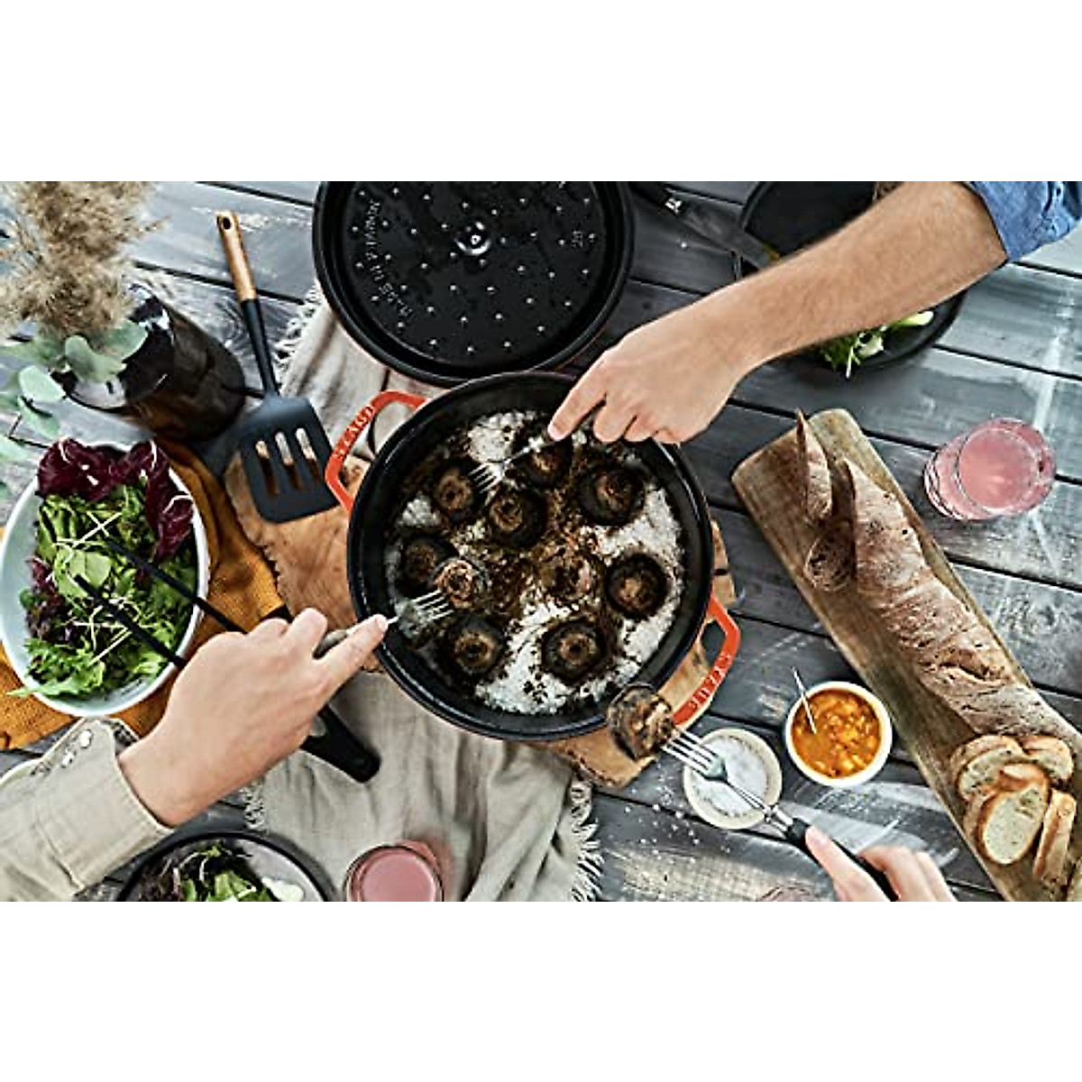 STAUB Cast Iron Dutch Oven 7-qt Round Cocotte, Made in France, Serves 7-8, Burnt Orange