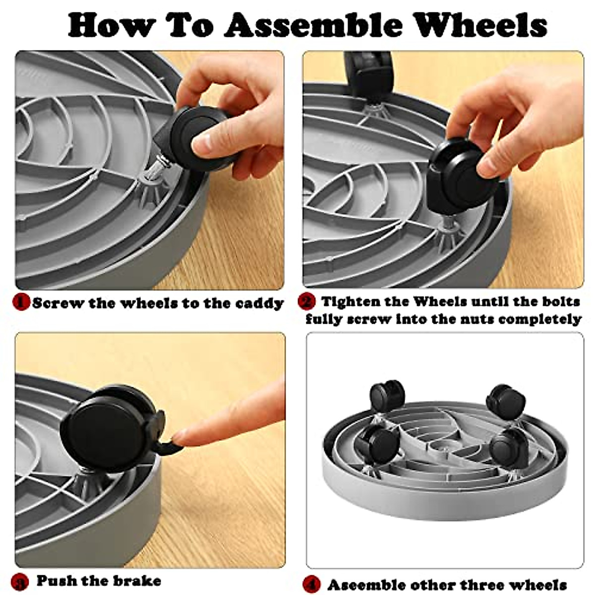 3 Pack Plant Caddy with Wheels Rolling Plant Stand with Wheels 13 Inch Plant Dolly Heavy Duty Large Potted Plant Mover with Casters for Indoor and Outdoor, Grey