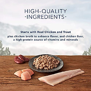 Blue Buffalo Wilderness Wild Delights High Protein Grain Free, Natural Adult Flaked Wet Cat Food, Chicken & Trout 5.5 oz cans (Pack of 24)