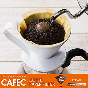 CAFEC Traditional cone-shaped paper filter cup4 (white) 100pcs/pack (One (1) Pack of 100)