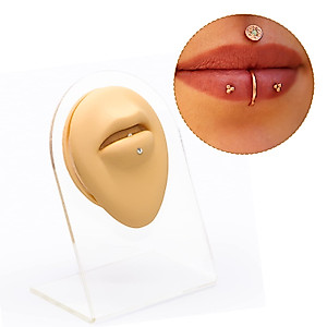 Gonryun Body Piercing Practice Kits, Mouth Soft Silicone Model, Suture Practice, Jewelry Display