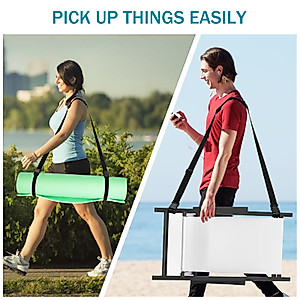 4 Pcs Beach Chair Folding Chair Carry Strap Set, Thick Camping Chair Strap Polyester Backpack Shoulder Strap Kit Folding Chair Carry Strap Replacement with Retractable Buckle for Outdoor Camping