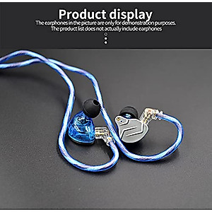 KZ Headphone/Earbuds/in-Ear Earphone Upgrade Cable,Upgrade 498-core Single Crystal Copper Silver-Plated Cable 0.75MM 2pin Gold-Plated pin 3.5mm Audio Plug (C Pin Translucent Blue)
