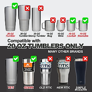 AICMEI 2 Replacement Lids for Stainless Steel Tumbler Travel Cup - Fits OF Inner diameter 3.15 to 3.2 INCH and others Cup-Black (20oz-Black)