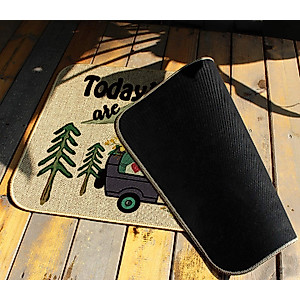 OCCdesign Burlap Camper Doormat, Camping RV Entranc Decorative Door Mat Rug -Today's Adventures