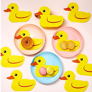 Henoyso 100 Pcs Rubber Duck Paper Napkins Duck Napkins Cute Party Napkins Rubber Duck Party Supplies for Birthday Baby Shower Dinner Picnic Summer Parties Table Decorations Favors