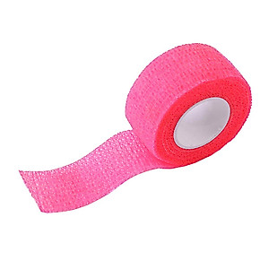 ESUPPORT 1 Inches X 5 Yards Pink Self Adherent Cohesive Wrap Bandages Adhesive Wounds Strong Elastic First Aid Tape for Sport Wrist Ankle 10 Count