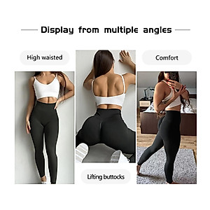 JGS1996 Hidden Scrunch Butt Lifting Leggings for Women Tummy Control High Waisted Workout Gym Seamless Impact Yoga Pants