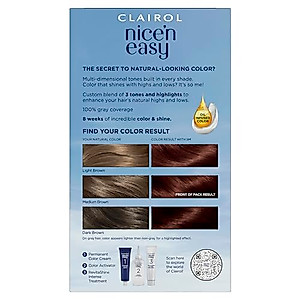 Clairol Nice'n Easy Permanent Hair Dye, 5M Medium Mahogany Brown Hair Color, 6.26 Fl Oz (Pack of 3)