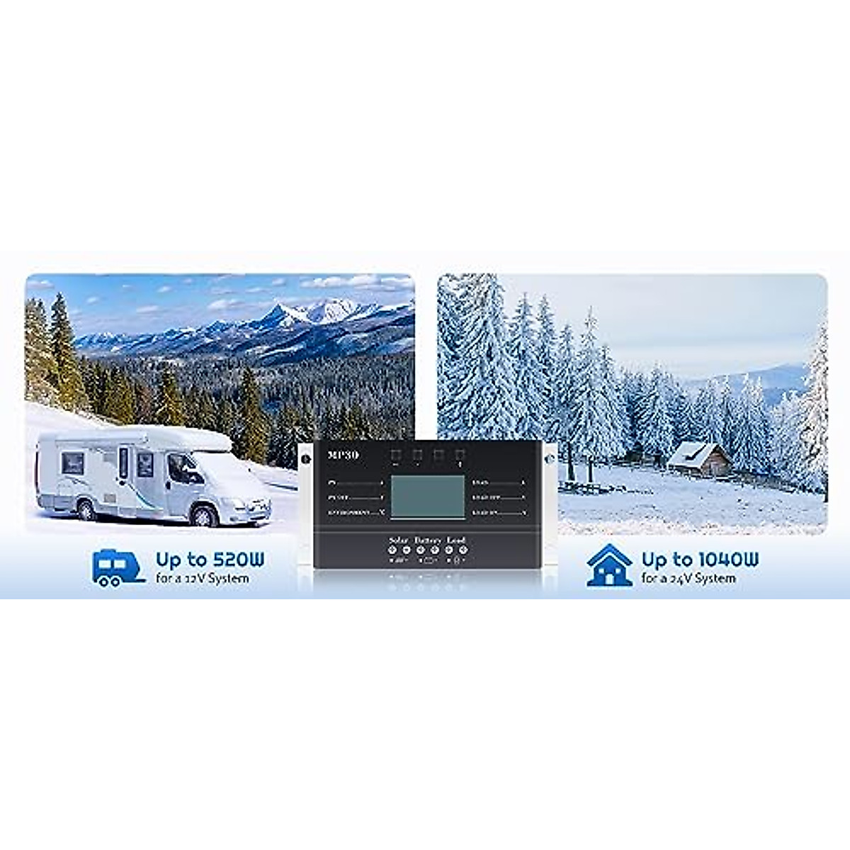 Alrska Solar Charge Controller 30A 12V/24V PWM Negative Ground Solar Charge Controller Solar Panel Regulator w/ Temp Sensor Function Fit for Lithium, Sealed, Gel, and Flooded Batteries