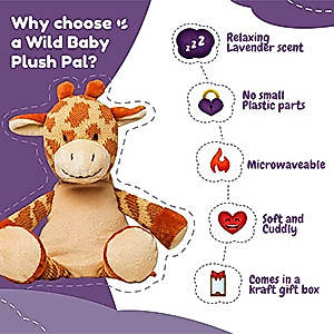 WILD BABY Giraffe Stuffed Animal - Heatable Microwavable Plush Pal with Aromatherapy Lavender Scent for Babies and Kids - Stuffed Giraffe Plush 12"