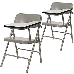 Flash Furniture Rutherford 2 Pack Premium Steel Folding Chair with Left Handed Tablet Arm