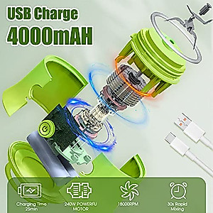 Portable Blender, Personal Size Blender for Smoothies, Freshly Squeezed Juices, Milkshakes and Baby food, Mini Blender 20 oz BPA Free, Suitable for Outdoor Sports, Family, Travel. (yellow)