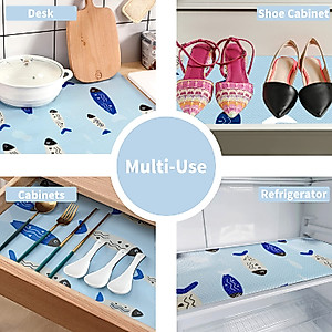 9 Pcs Refrigerator Liners Mats, Washable Refrigerator Shelf Liners Non-Slip Fridge Liner Refrigerator Mats, Can Be Cut Oilproof Drawer Shelf Cabinet Liner for Kitchen Gadgets 17.7"x11.8" (Orange)