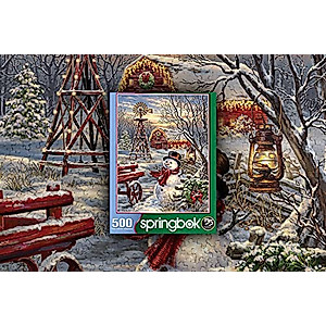 Springbok 500 Piece Jigsaw Puzzle Winter Windmill - Made in USA