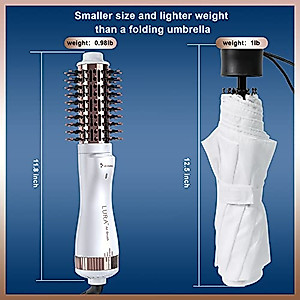 LURA One-Step Hair Dryer and Volumizer Brush - 1.5 Inch Hot Air Brush for Blowout Styling, Plasma Technology, White