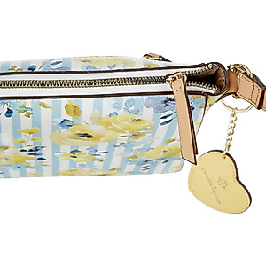 Nanette Lepore Harriett Print Crossbody with Mirror Key Ring Stripe Floral One Size