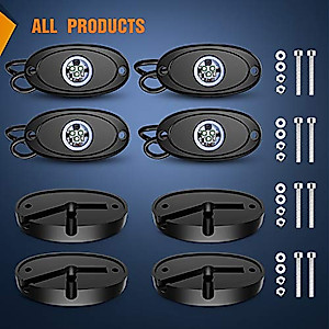 Nilight LED Rock Light 4PCS Blue Light Pods Waterproof Under Body Wheel Well Light Exterior Interior Lights for Car Truck Pickups ATV UTV SUV Motorcycle Boat, 2 Years Warranty