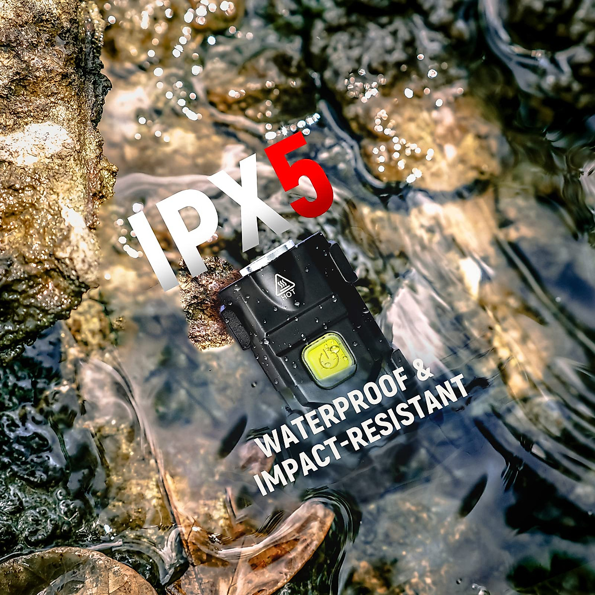 Anhay Mini Flashlight Keychain -500 Lumens Rechargeable Pocket LED Flashlight with 3 Light Modes, Waterproof Design,EDC Keychain Flashlight with Hat Clip and Carabiner for Outdoor Hiking,Travel