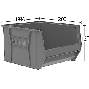 AkroBins - 30283BLUE 30283 Super-Size AkroBin Heavy Duty Stackable Storage Bin Plastic Container, (20-Inch L x 18-Inch W x 12-Inch H), Blue, (1-Pack)
