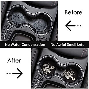 Britimes Absorbent Car Coasters 2 Pack for Cup Holders, 2.56" Ceramic Stone Cork Base Drink Coasters Human Skeleton