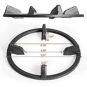 HRepair Cast Iron Wok Support Ring 9Inch Universal Non Slip Wok Rack Stand Fits Kitchen Samsung Ge Frigidaire Whirlpool Kitchenaid Lg Kenmore Gas Stove