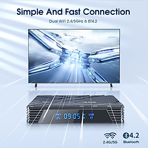Android TV Box 11.0, X12 Plus Smart TV Box 4GB 32GB, RK3318 Chip Support 2.4G/5.8G WiFi6 100M Ethernet LAN Bluetooth 5.0 3D/6K Android Box Set Top TV Box