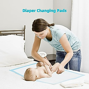 Nihao Honey Disposable Changing Pads for Baby, 30 Pack Portable Diaper Changing Pad Liner, Baby Changing Pad Waterproof Underpads Changing Table Pads Leak-Proof Breathable (Blue, 18x24 Inch)