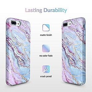 Velvet Caviar Compatible with iPhone 8 Plus Case & iPhone 7 Plus Case Marble for Women & Girls - Cute Protective Phone Cases (Pink Iridescent Holographic Blue)