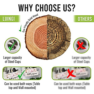 Wooden Hair Dryer Holder, Curling/Flat Iron Holder, Hair Accessories & Bathroom Supplies Hair Tool Organizer, Storage For Bathroom Counter, Vanity, Brushes & Makeup (White)