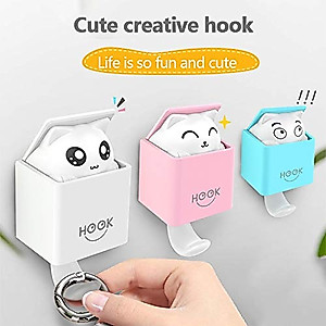 RELABTABY Cute Cartoon Wall Hook, Fun Adhesive Kids Wall Hooks for Boy and Girl Room Bedroom Hanging Towel, Coat, Hat, Scarf, Cloth, Key, Bag, Belt, Toy and More [4-Pack]…