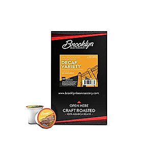 Brooklyn Beans Coffee for Keurig Coffee Pods Compatible with 2.0 K-Cup Brewers, Assorted Decaf Variety Pack, 40 Count (Pack of 1), BB DV40
