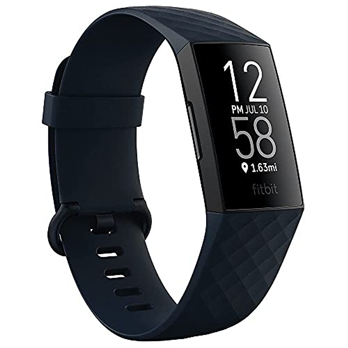Fitbit Charge 4 Advanced Fitness Tracker W/ Built-in GPS, Fitbit Pay, 24/7 Heart Rate Tracking, Sleep Score, 7 Days Battery - US Model (Black & Blue S/L Bands Included) Storm Blue (Renewed)