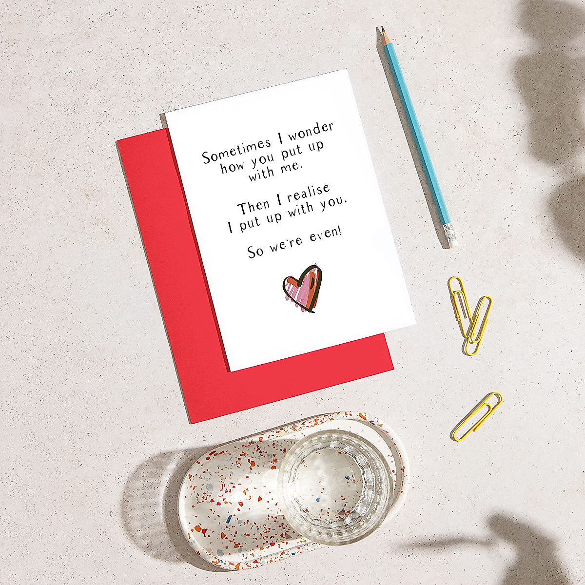 We Put up with Each Other! Funny Anniversary Card - Wedding Anniversary Card - Birthday Cards for Him - Birthday Cards for her - Witty Card for Husband - Banter Card for Wife Anniversary Card - A5