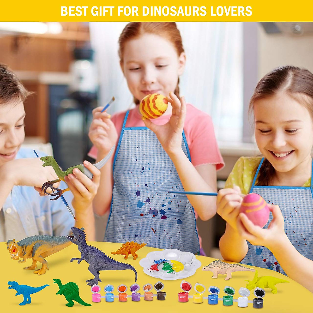 Dinosaur Painting Kit, 36Pcs Kids Crafts and Arts Set, Animal Toy Art and Craft Supplies for Boys Girls Age 5+ Years Old Kid Fun DIY Creative Party Favors Christmas Birthday Gift Paint Dinosaur Set