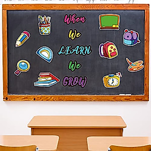 Pajean 60 Pieces When We Learn We Grow Paper Cut Outs Classroom Bulletin Board Set School Wall Decorations for Kids Boys Girls School Classroom Decor, JB-220701-G