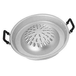 Cozinest Mookata Thai Korean BBQ Smoke Steak Grill Charcoal Pan Pork Hot Pot Aluminium Asian Cookware Style 12" 14" 16" (12 inch (30 cm))