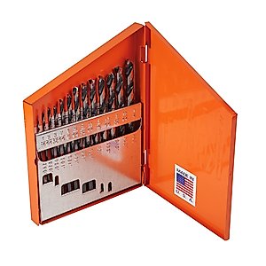 KnKut 13 Piece Jobber Length Drill Bit Set 1/16"-1/4" by 64ths