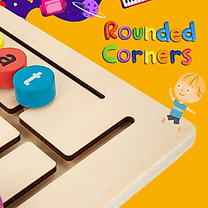 GIMCALO Sight Word Games, Montessori Letter Puzzle Building Blocks CVC Flash Cards Kindergarten Homeschool, ABC Learning Education Toddlers Wooden Toys, Birthday Easter Xmas Gifts for Kids Ages 3-7