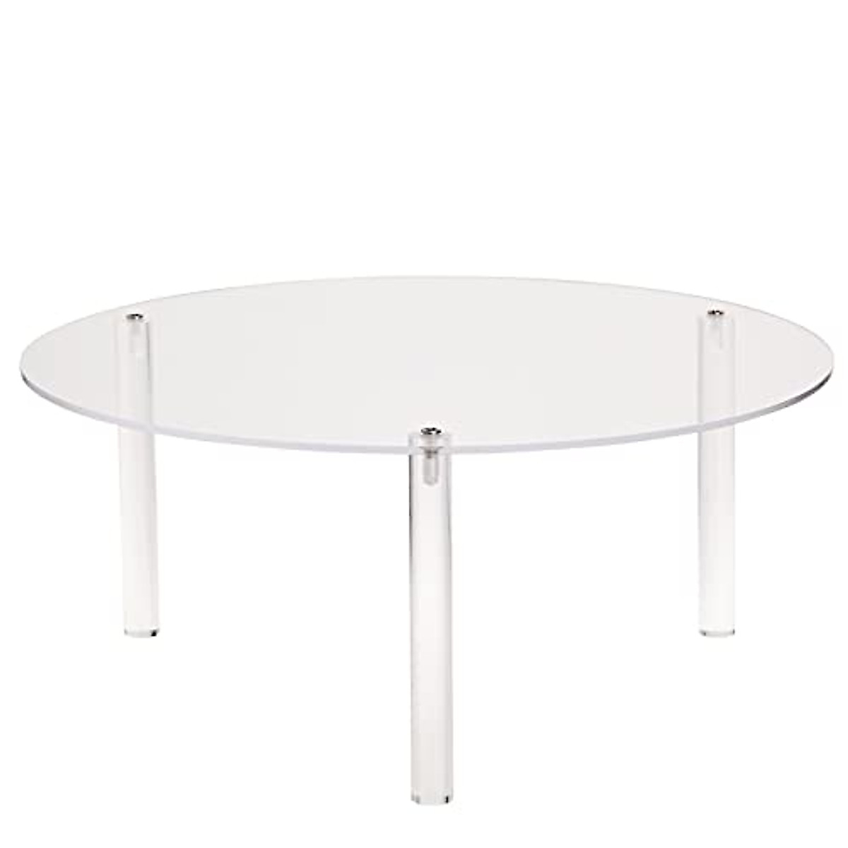 4-Piece Round Acrylic Cake Stand for Dessert Table, Clear Cake and Cupcake Stand Combo Risers for Weddings, Birthday Parties, and Candy Bar Decorations (4 Sizes)