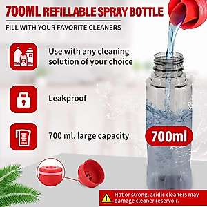 Spray Mops for Floor Cleaning, Microfiber Spray Cleaning Mop Kit with 3 Reusable Washable Pads 700ML Refillable Bottle and Scrubber Flat Mop with 360 Degree Swivel Head for Hardwood Laminate (Red)