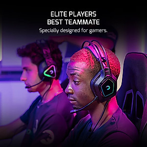 GAMEPOWER Mihawk USB Gaming Headset - 7.1 Virtual Surround Sound, Wired RGB Led Headphones with 50MM Drivers, Comfort Design, 360 Spatial Audio, Noise Cancelling Mic, PC, Laptop, Black