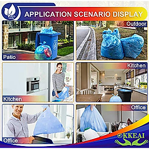 OKKEAI 8 Gallon Kitchen Trash Bags Biodegradable Garbage Bags Thicker 0.98 MIL Recycling Bags Medium Wastebasket Liners for Home Office, Lawn,Bathroom,60 Count (Fits 7-10 Gallon Bins)