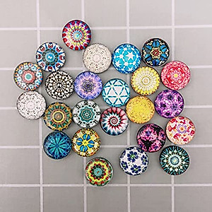 24 Pieces Beautiful Glass Fridge Magnets, Pretty Refrigerator Magnets for Office Cabinet Refrigerator Whiteboard Photo