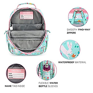 mibasies Girls Backpack for Elementary School, Backpack for Girls 5-8, Lightweight Kids Backpacks for Girls(Rabbit)