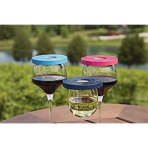 Wine Tapa Drinking Glass Covers- Keep Bugs Away from Wine Glasses Outdoors - Use as Cover for Coffee Mugs, Soda Cans, and Drinking Glasses, Set of 4 No Spill Drink Covers (Kissable)